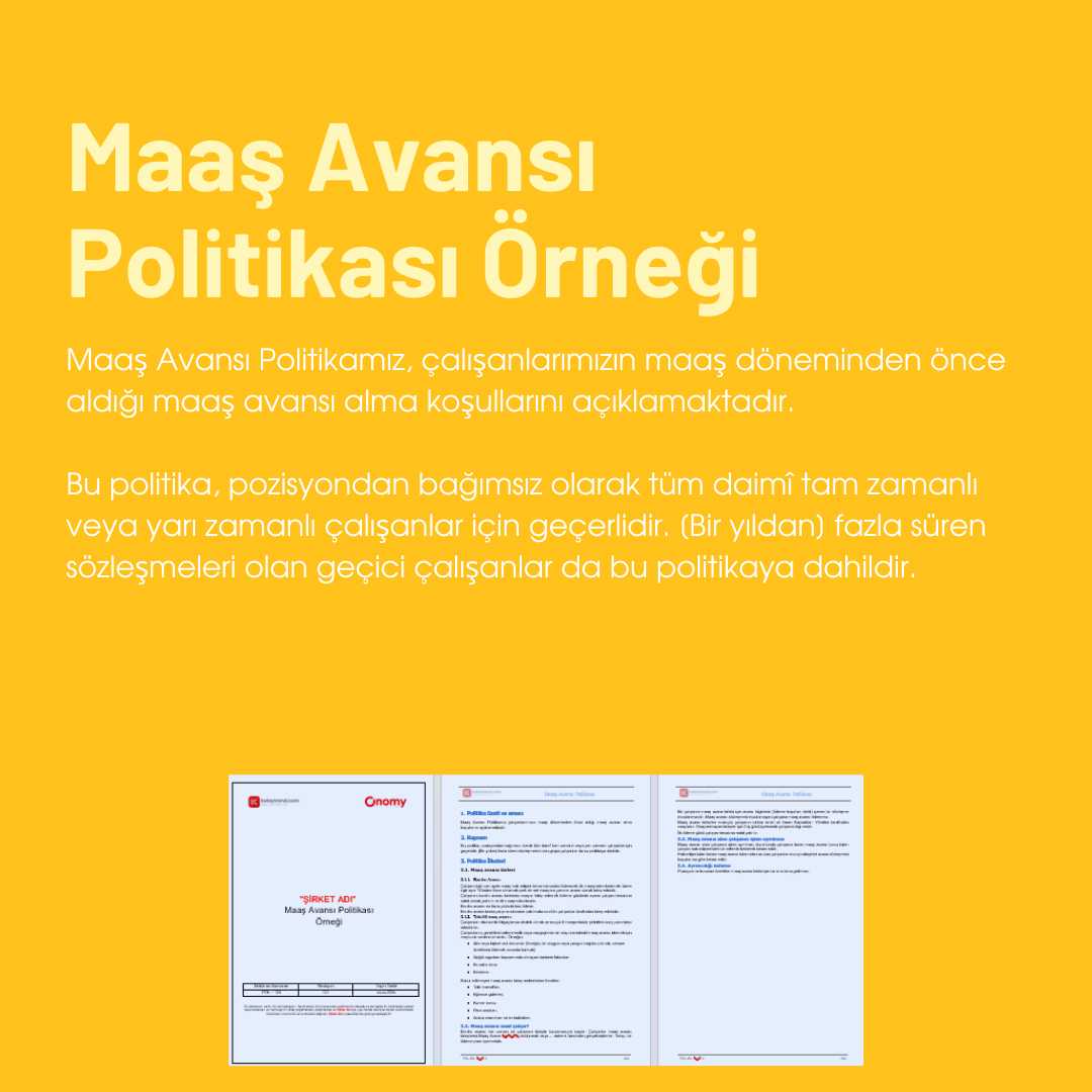 Maaş Avansı Politikası Örneği - kolaytrend.com