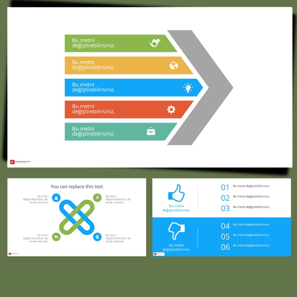 İnfografik Semboller Power Point Şablonu - kolaytrend.com