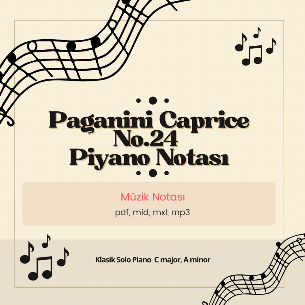Paganini Caprice No.24 Piyano Notası - kolaytrend.com