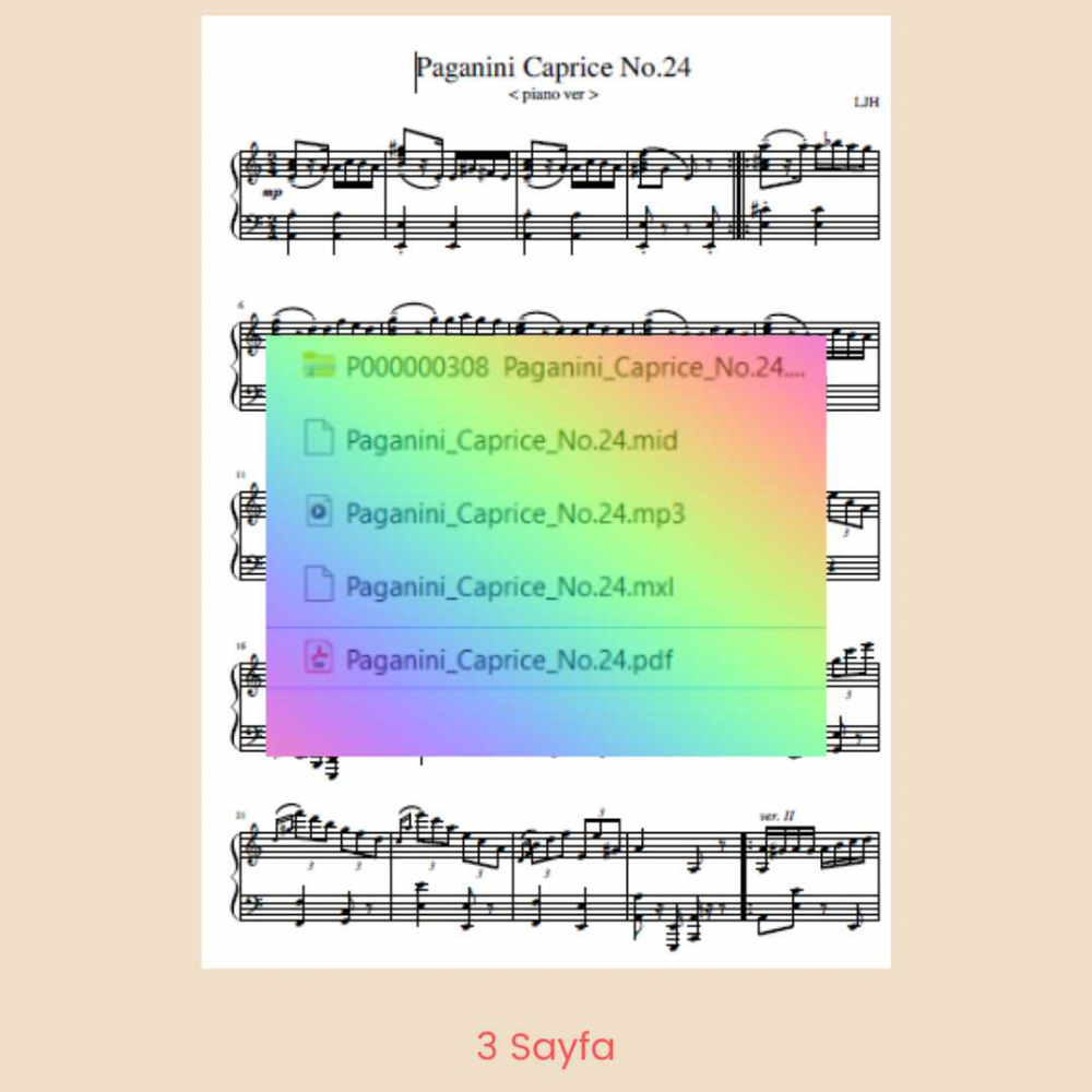 Paganini Caprice No.24 Piyano Notası - kolaytrend.com