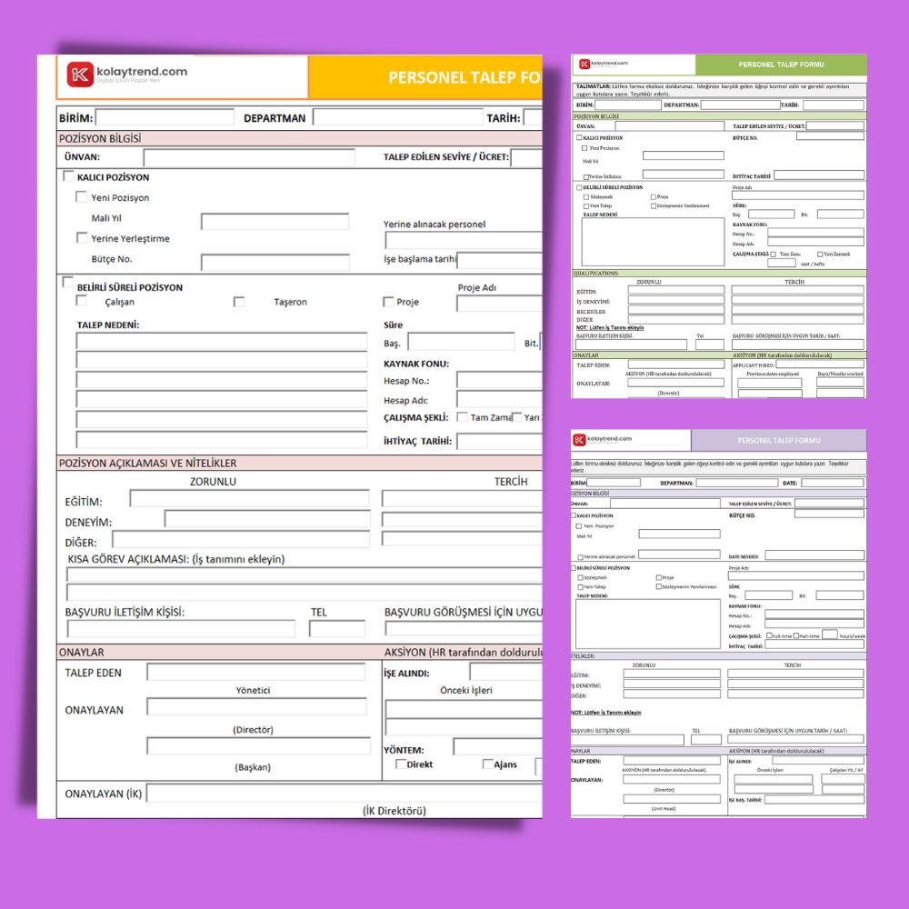 Personel Talep Formu - kolaytrend.com