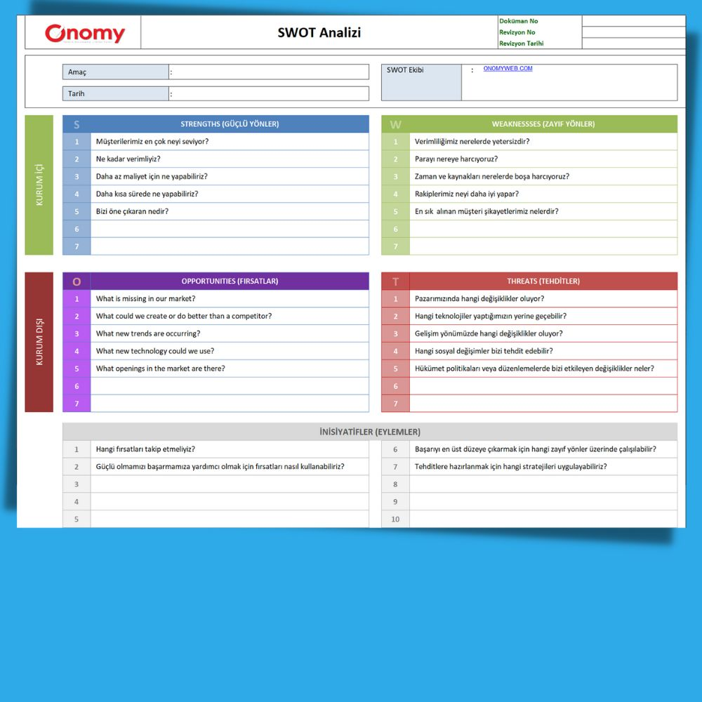 SWOT Analizi Formu - kolaytrend.com