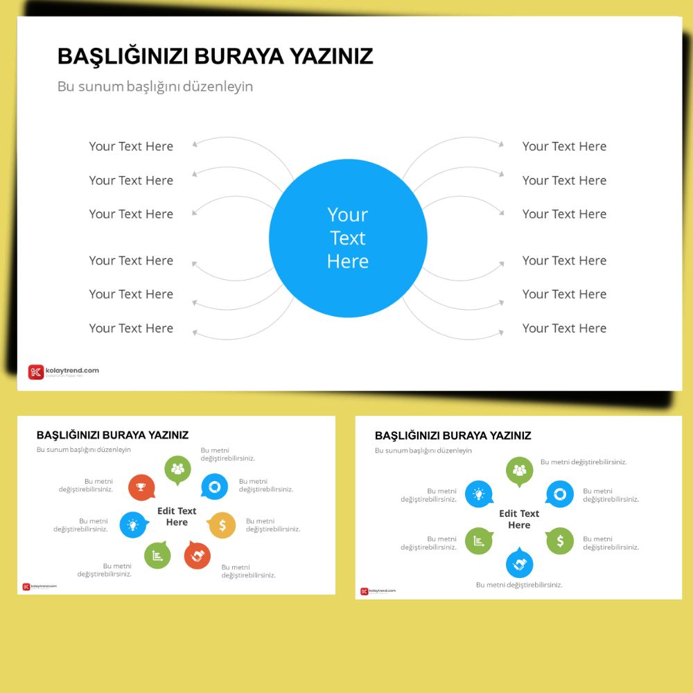 İnfografik Damlalar Power Point Şablonu - kolaytrend.com